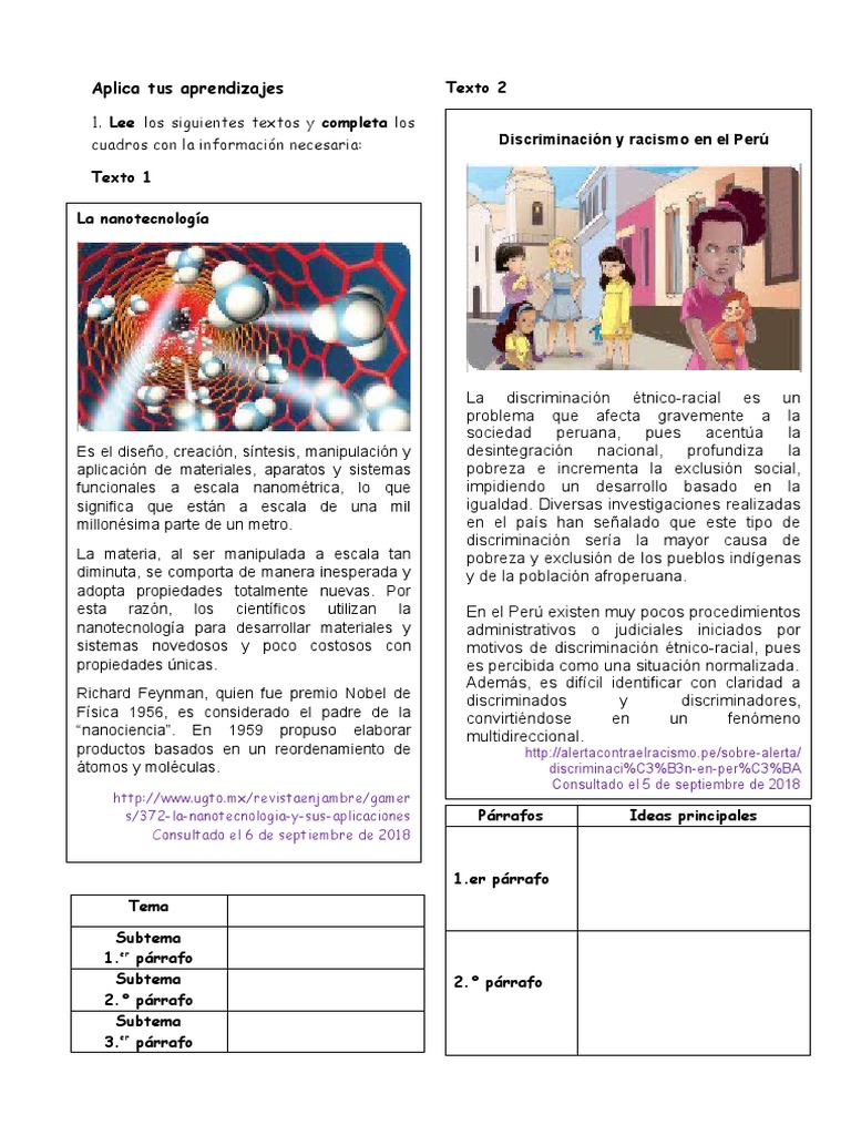 Práctica Calificada Estructura Interna Del Texto | PDF | Nanotecnología ...