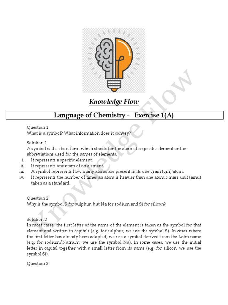Exercise 1a Chemistry | PDF | Valence (Chemistry) | Chemical Elements