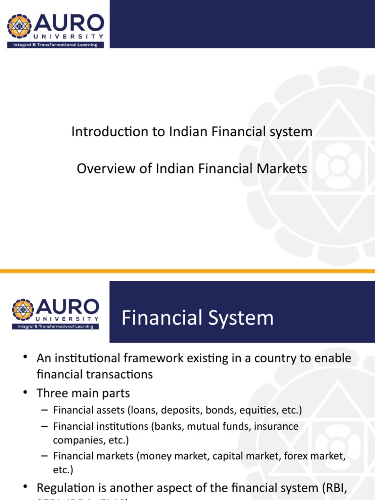 Overview of Indian Financial System | PDF | Financial Markets ...