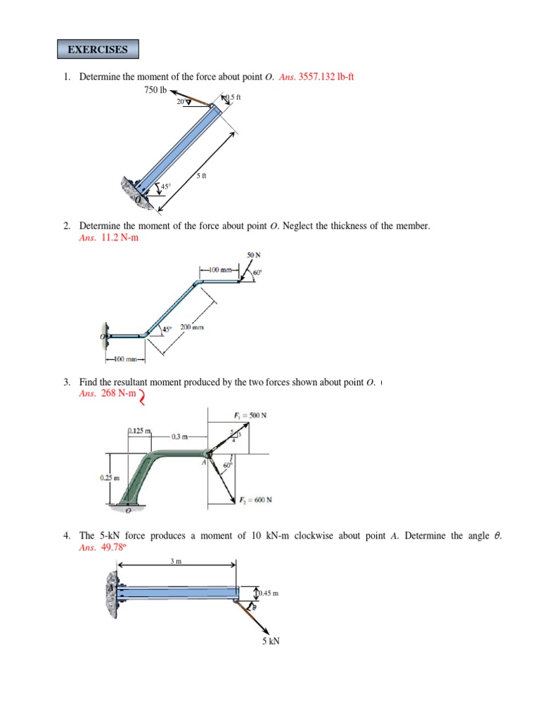 Moment and Couple Problem Solutions | PDF | Triangle | Angle