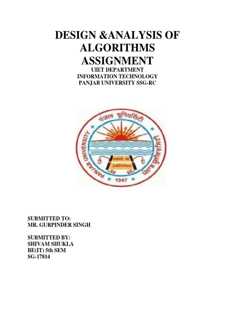 Design And Analysis Of Algorithms Assignment Pdf Time Complexity Array Data Structure