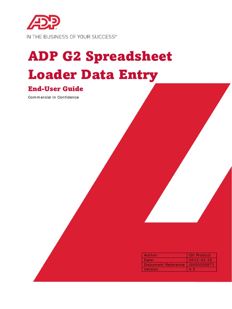 ADP Spreadsheet Loader Data Entry | PDF | Worksheet | Spreadsheet