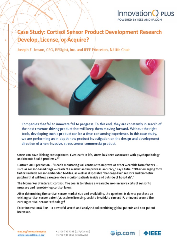 Cortisol Sensor Product Development Research Study | PDF | Sensor ...