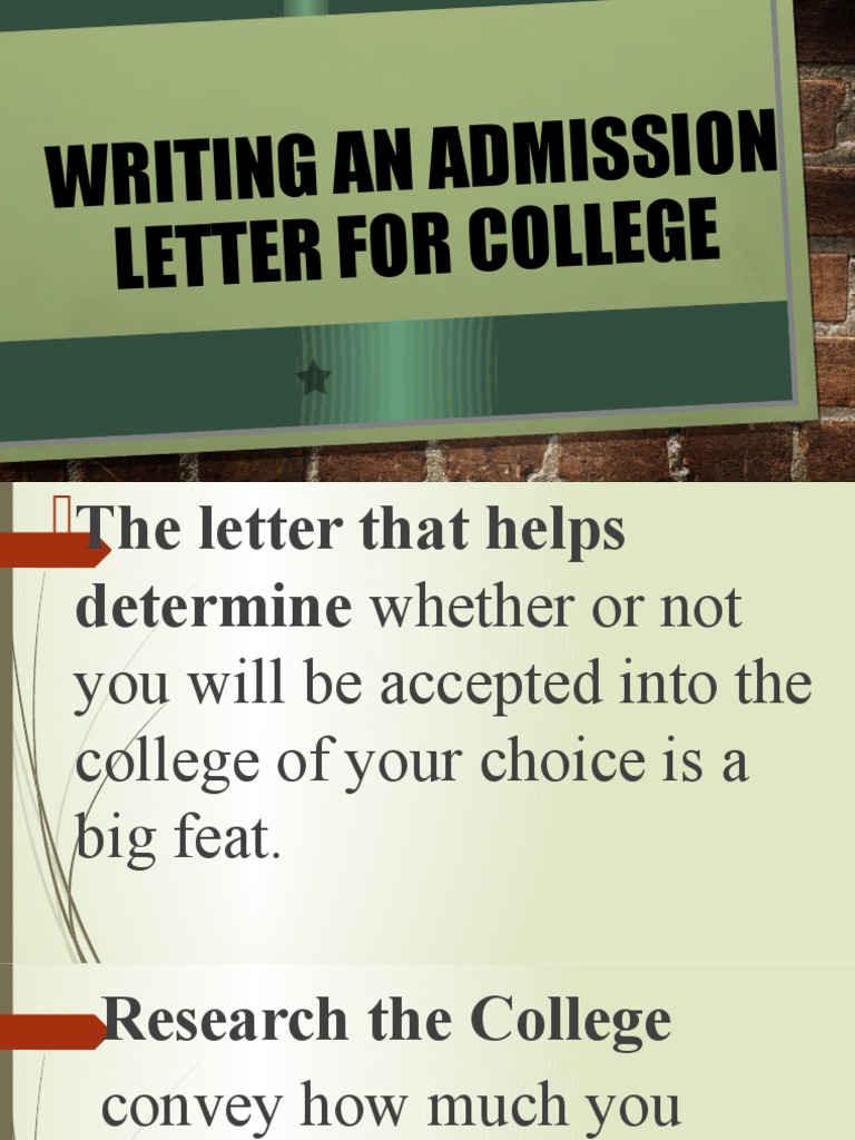 Writing An Admission Letter For College | PDF