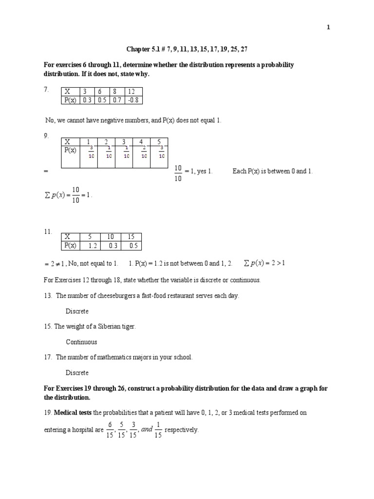 Bluman 5th - Chapter 5 HW Soln | PDF | Variance | Lottery