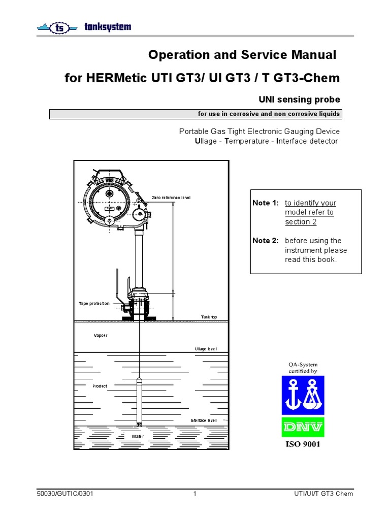 Operation & Service Manual For HERMetic UTI-GT3 or UTI-GT3-CHEM PDF ...