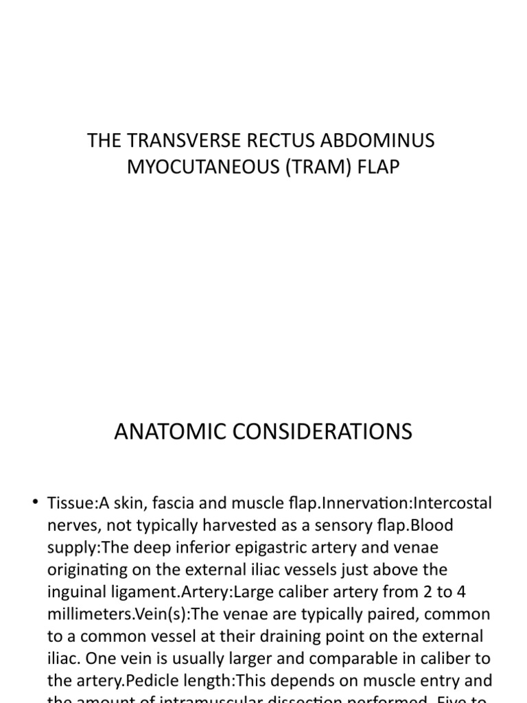 The Transverse Rectus Abdominus Myocutaneous (Tram) Flap | PDF | Wellness