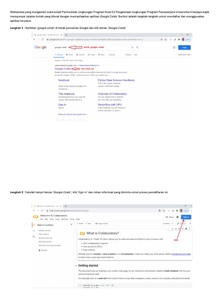 Cara Menggunakan Google Colab | PDF