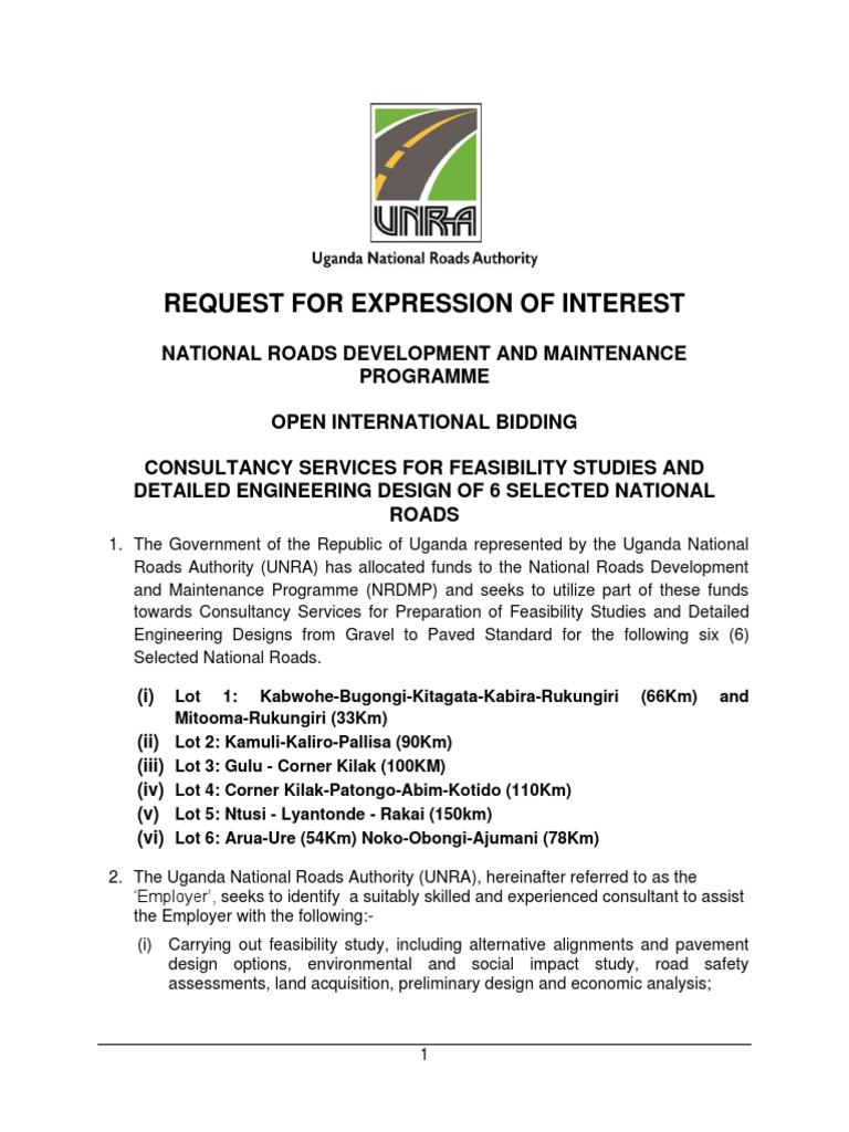 Request For Expression of Interest | PDF | Engineering Design Process ...