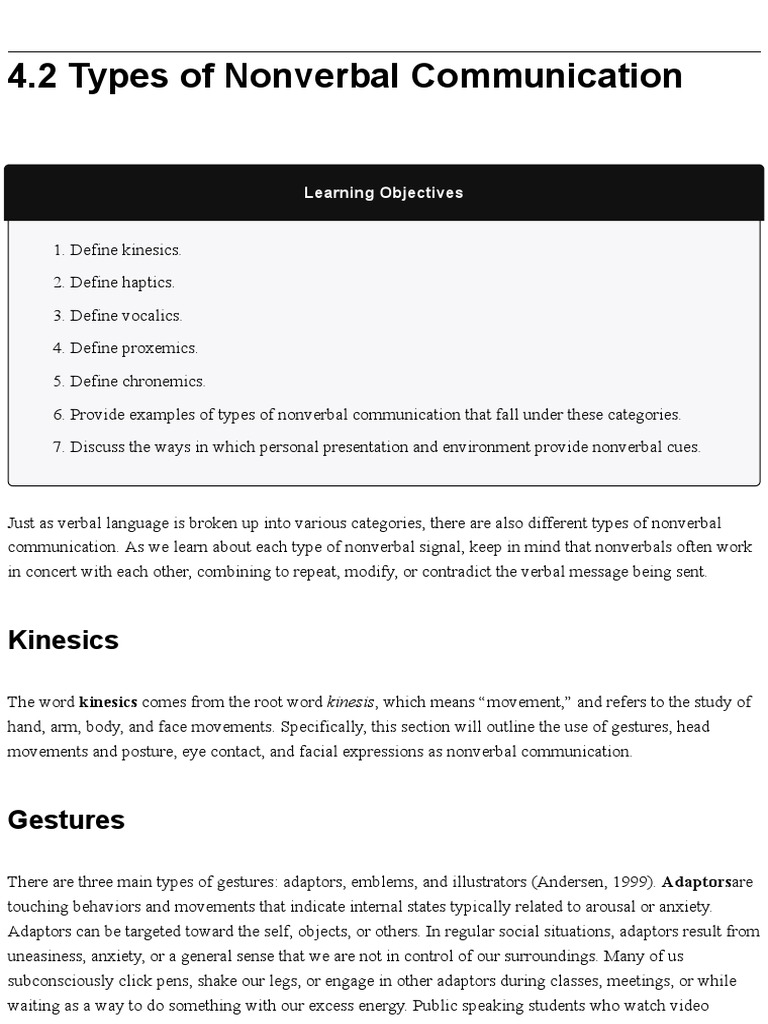 Understanding Vocalics in Nonverbal Communication | PDF | Nonverbal ...