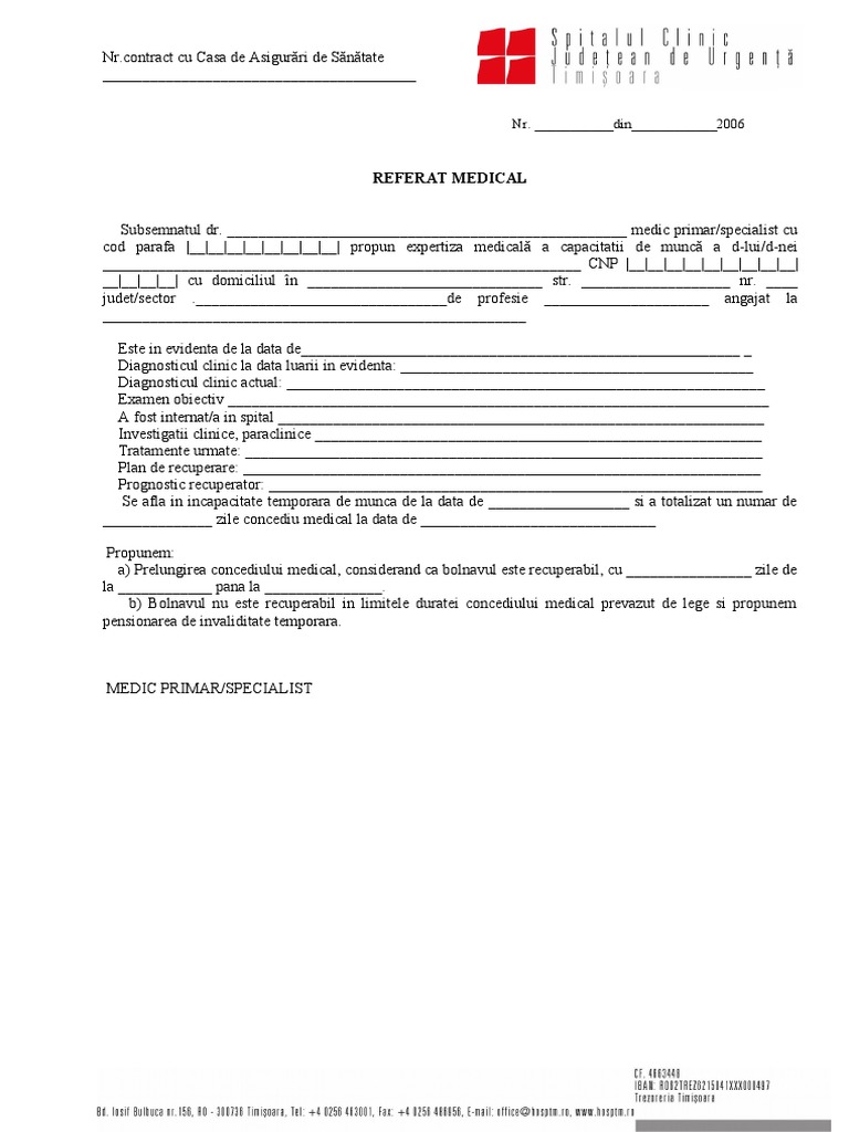 Referat Medical Exemplu | PDF