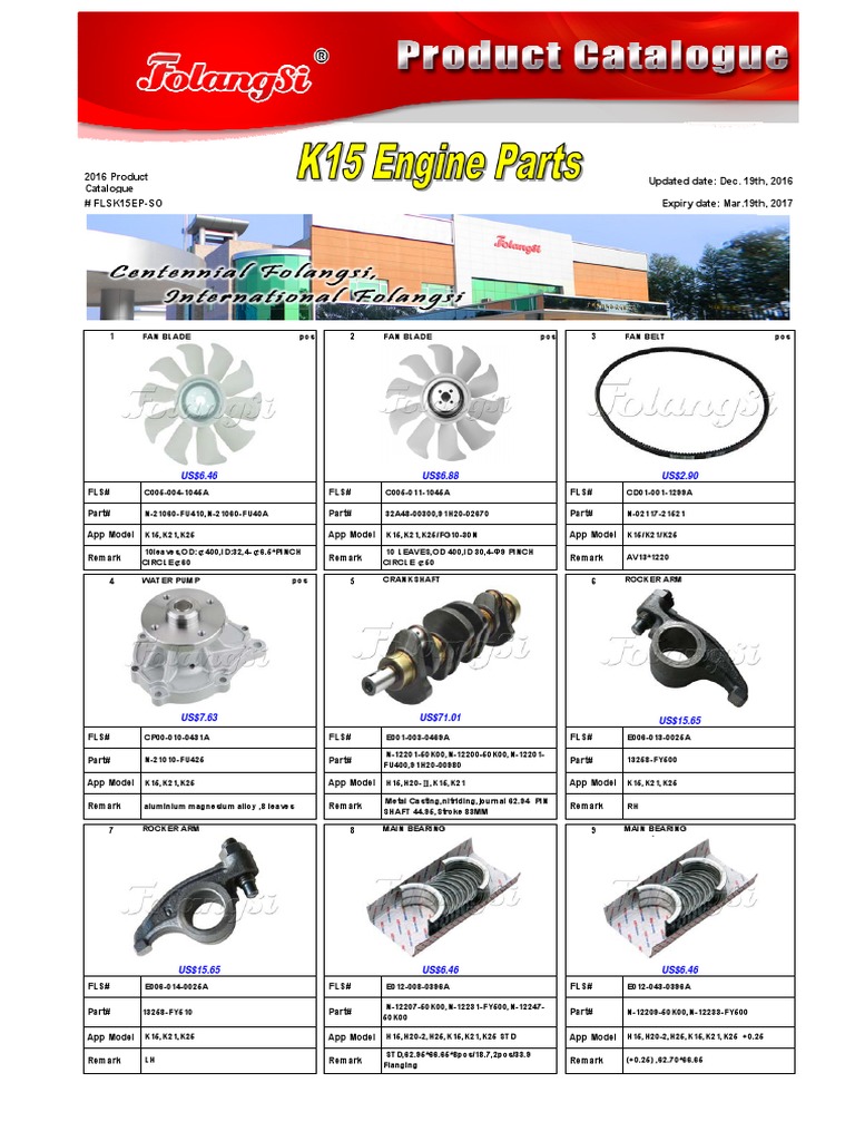 K15 Engine Parts PDF | PDF | Cylinder (Engine) | Distributor