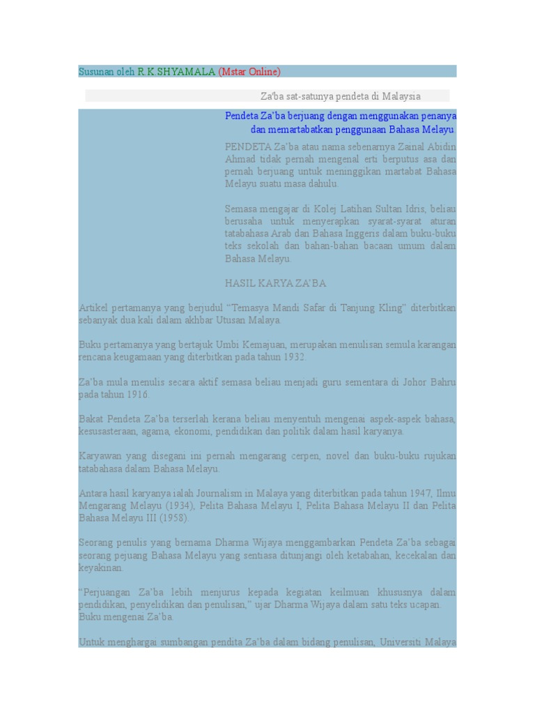 Susunan Oleh Zaba | PDF