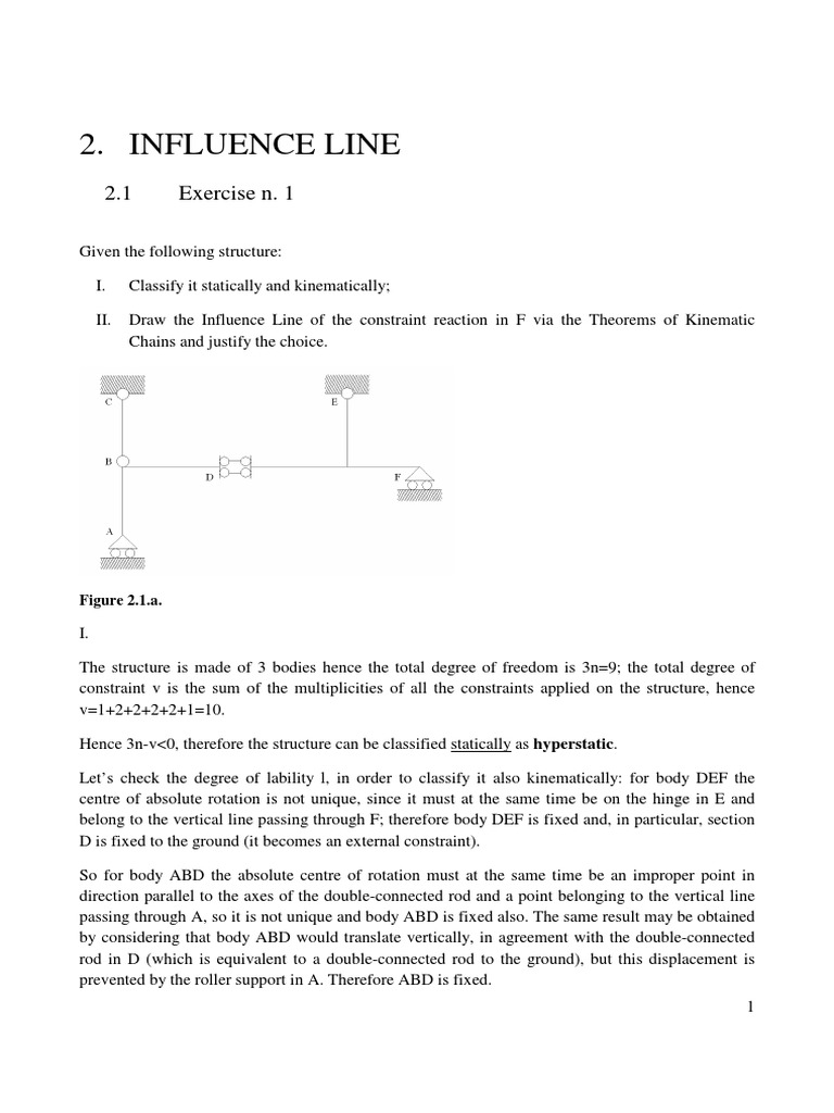 Influence Lines for Structural Elements | PDF | Rotation | Kinematics