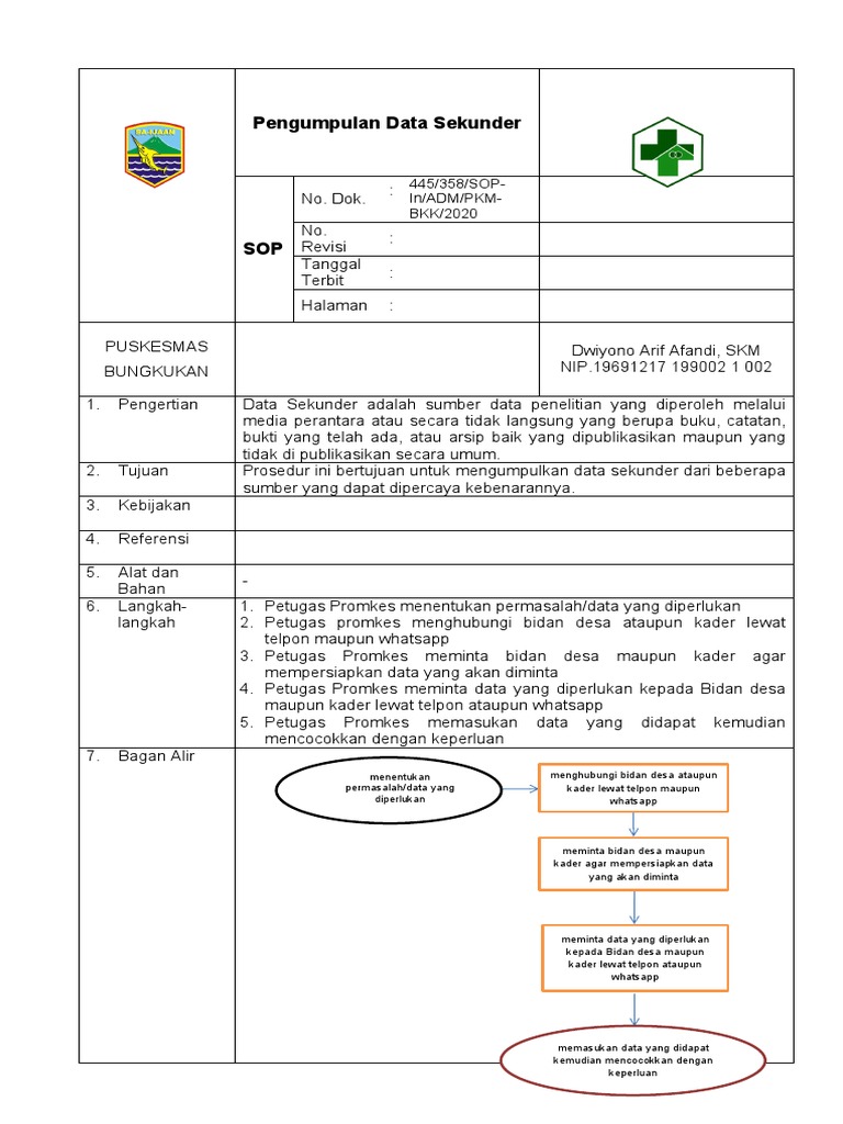 3.SOP Pengumpulan Data Sekunder | PDF