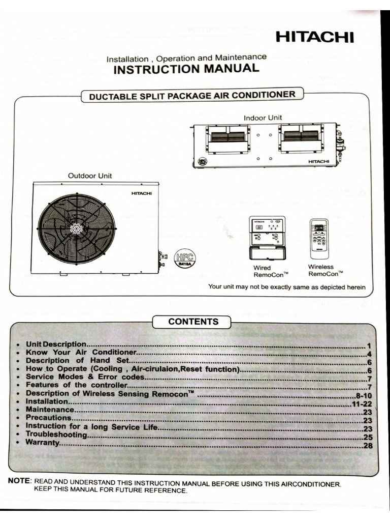 Ductable AC Hitachi | PDF