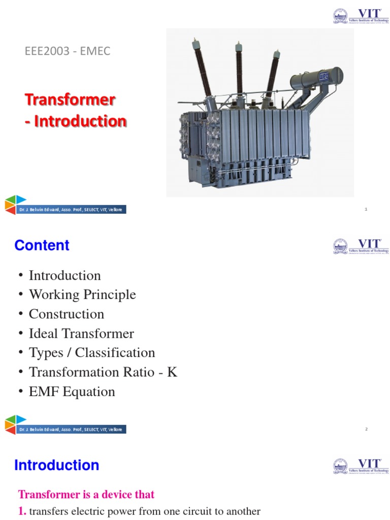 Mod 4 Transformer Intro | PDF | Electromagnetic Induction | Transformer