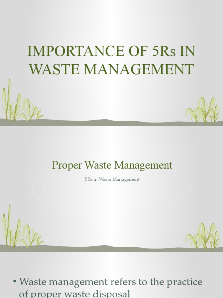 IMPORTANCE OF 5Rs IN WASTE MANAGEMENT | Download Free PDF | Waste ...