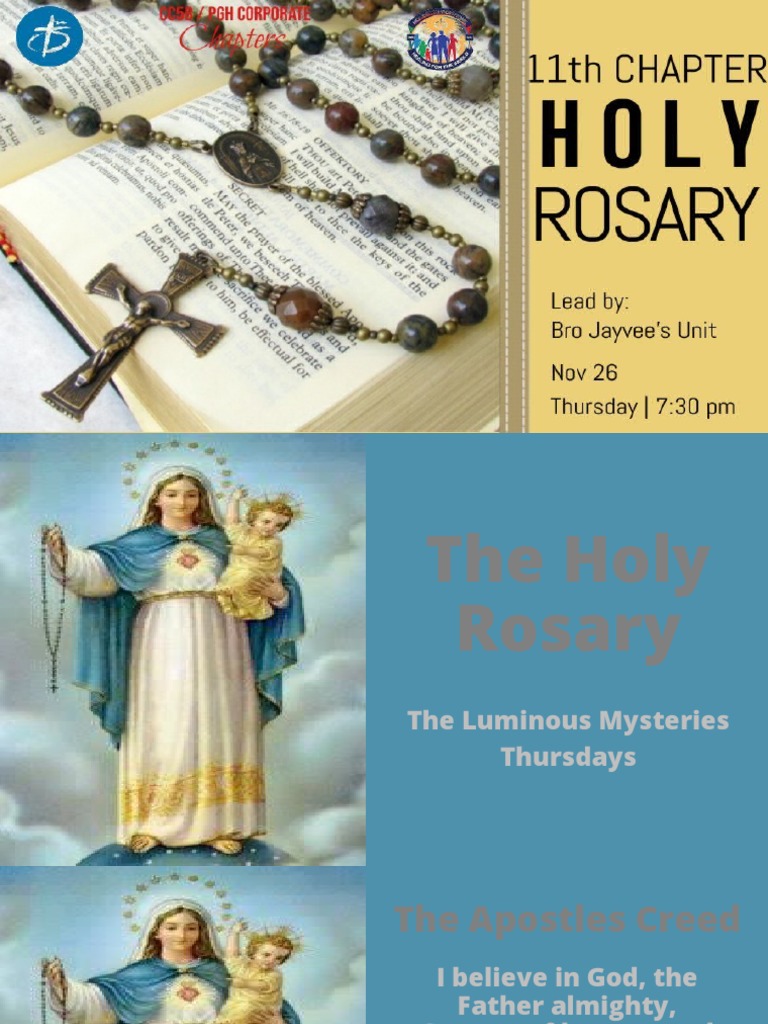 The Holy Rosary Luminous Mysteries | PDF | Lord's Prayer | God The Father