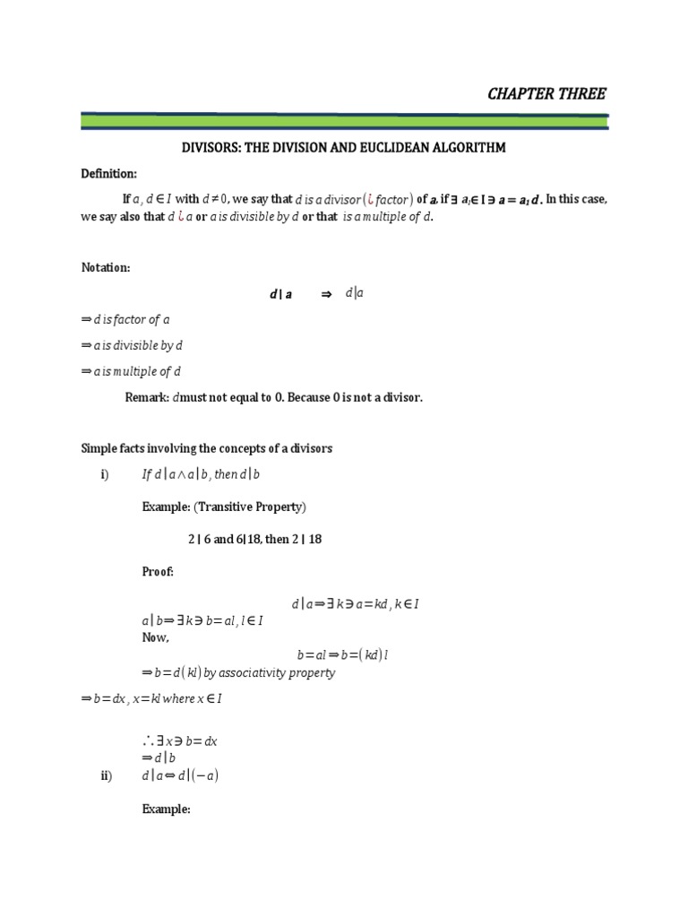 Chapter Three | PDF | Factorization | Integer