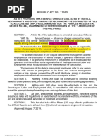 RA No. 11360 - Service Charges | PDF | Employment | Labour Law