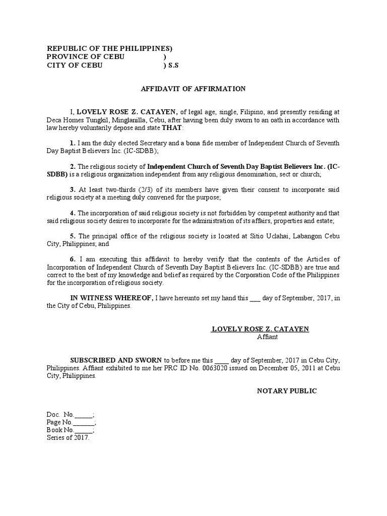 Affidavit of Affirmation | PDF