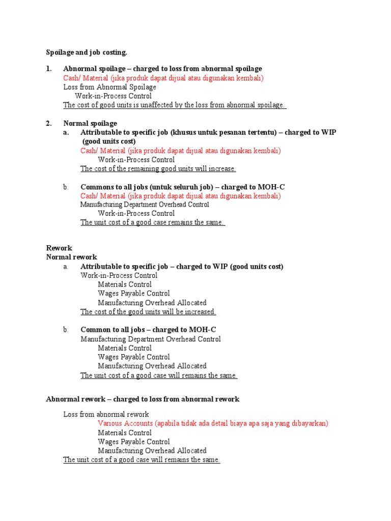 Spoilage, Rework, Scrap in Job Costing | PDF | Cost | Financial Services