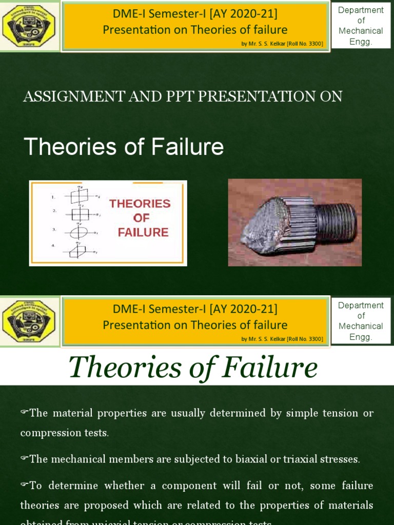 SSK Theories-of-Failure | PDF | Strength Of Materials | Yield (Engineering)