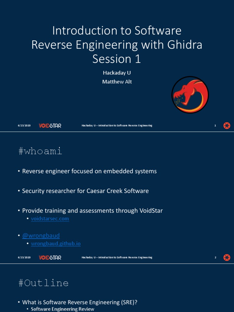 Introduction To Software Reverse Engineering With Ghidra Session 1 | PDF | Assembly Language ...