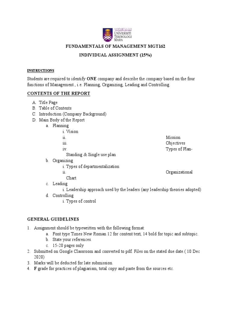 INDIVIDUAL ASSIGNMENT MGT 162 | PDF