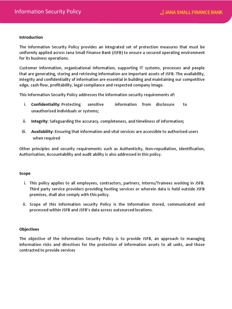 Information Security Policy | PDF | Information Security | Malware