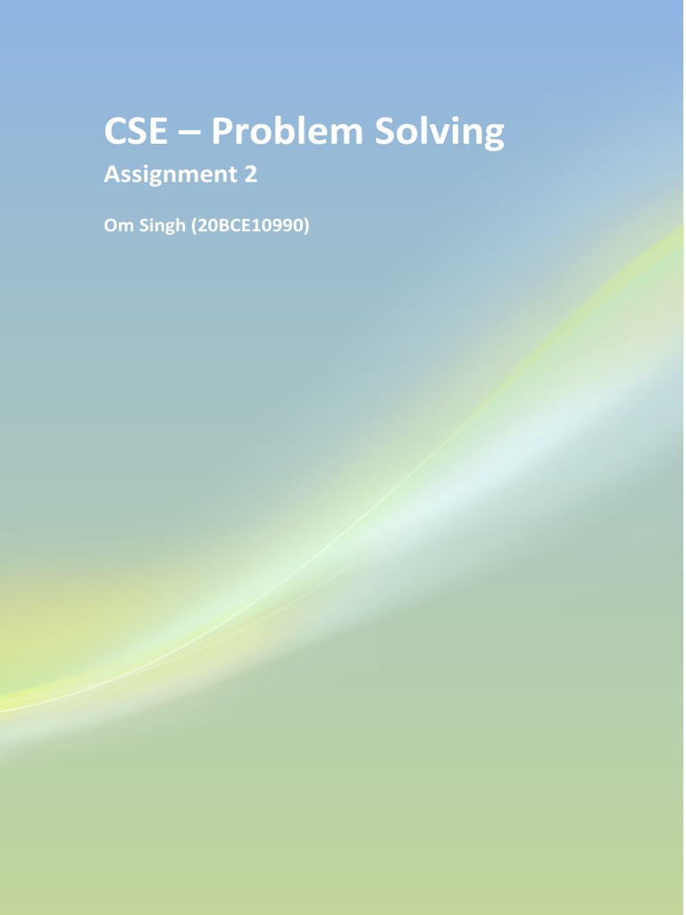CSE - Problem Solving - Assignment | PDF | Python (Programming Language) | Area