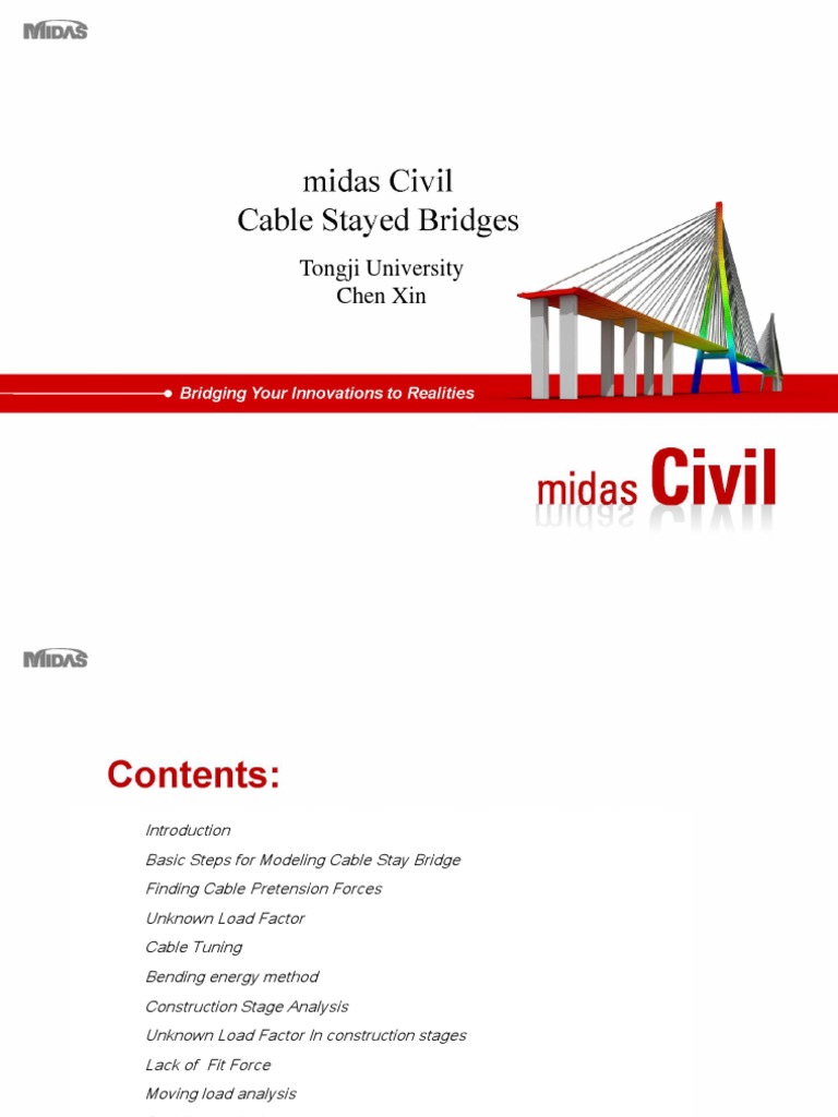MIDAS 2013 Indonesia Workshop Cable Stayed Bridge PDF | PDF | Bridge ...