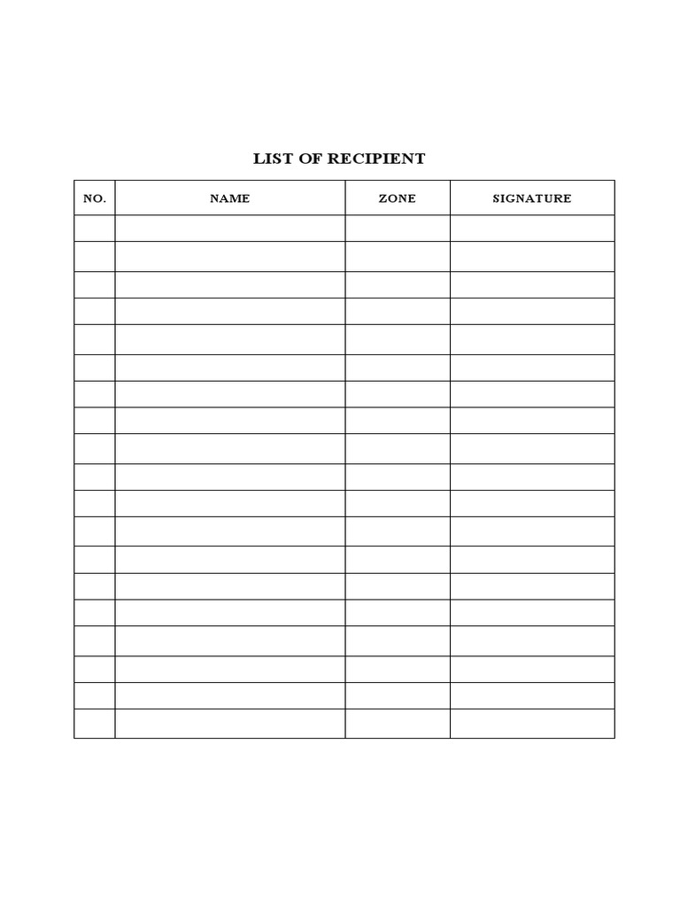 Recipient List with Signatures | PDF | Foreign Language Studies