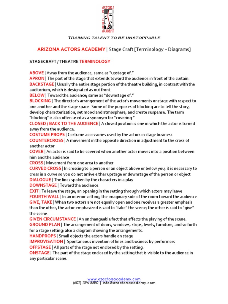 Arizona Actors Academy: Stagecraft / Theatre | PDF | Art Media | Oral ...