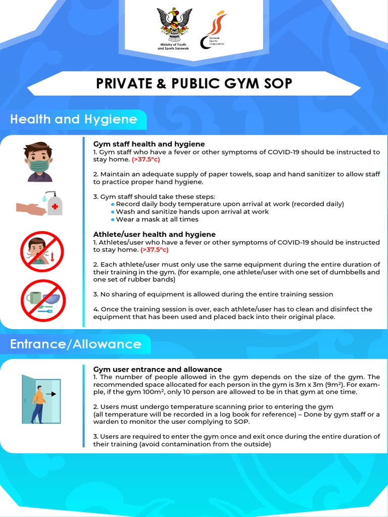 Private & Public Gym Sop: Health and Hygiene | PDF | Hygiene | Public ...