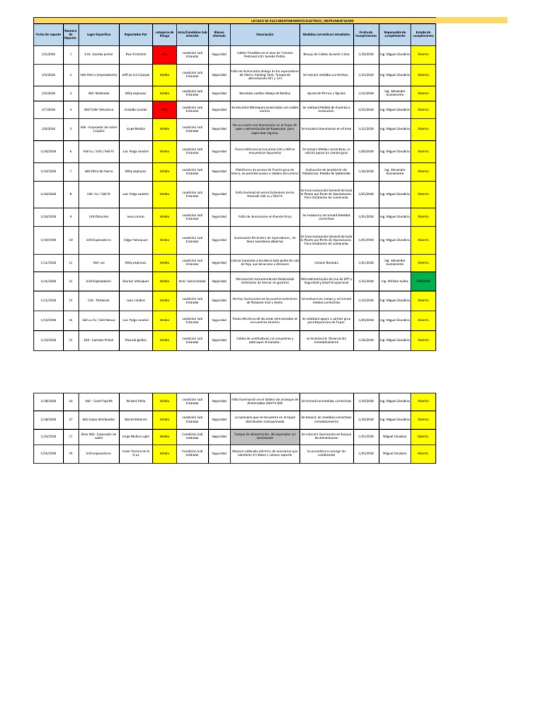 SEGUIMIENTO DE CUMPLIMIENTO DE RACS - ENERO - Final | PDF | Naturaleza