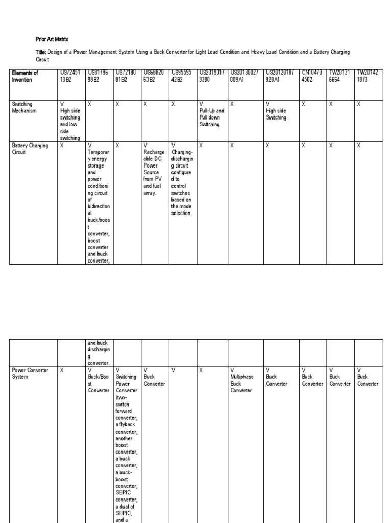Prior Art Matrix | PDF | Electrical Network | Direct Current