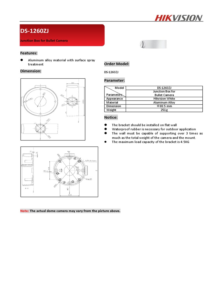 Hikvision ds-1260ZJ Data-Sheet | PDF