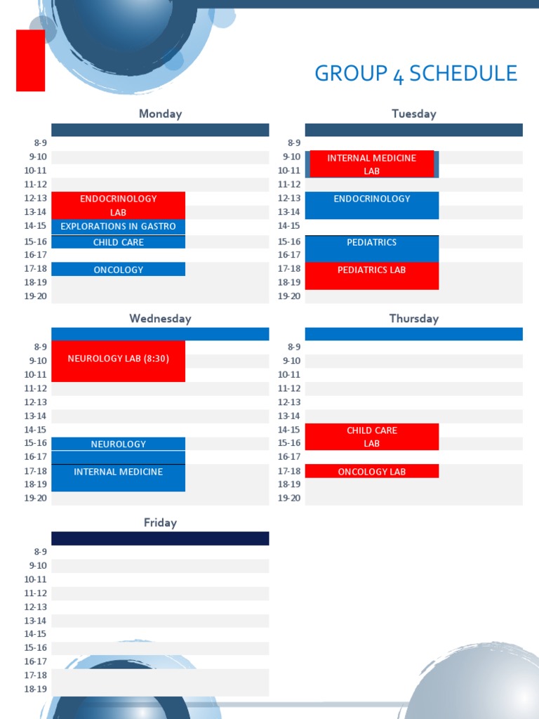 Medical Student Weekly Schedule | PDF | Wellness | Science & Mathematics
