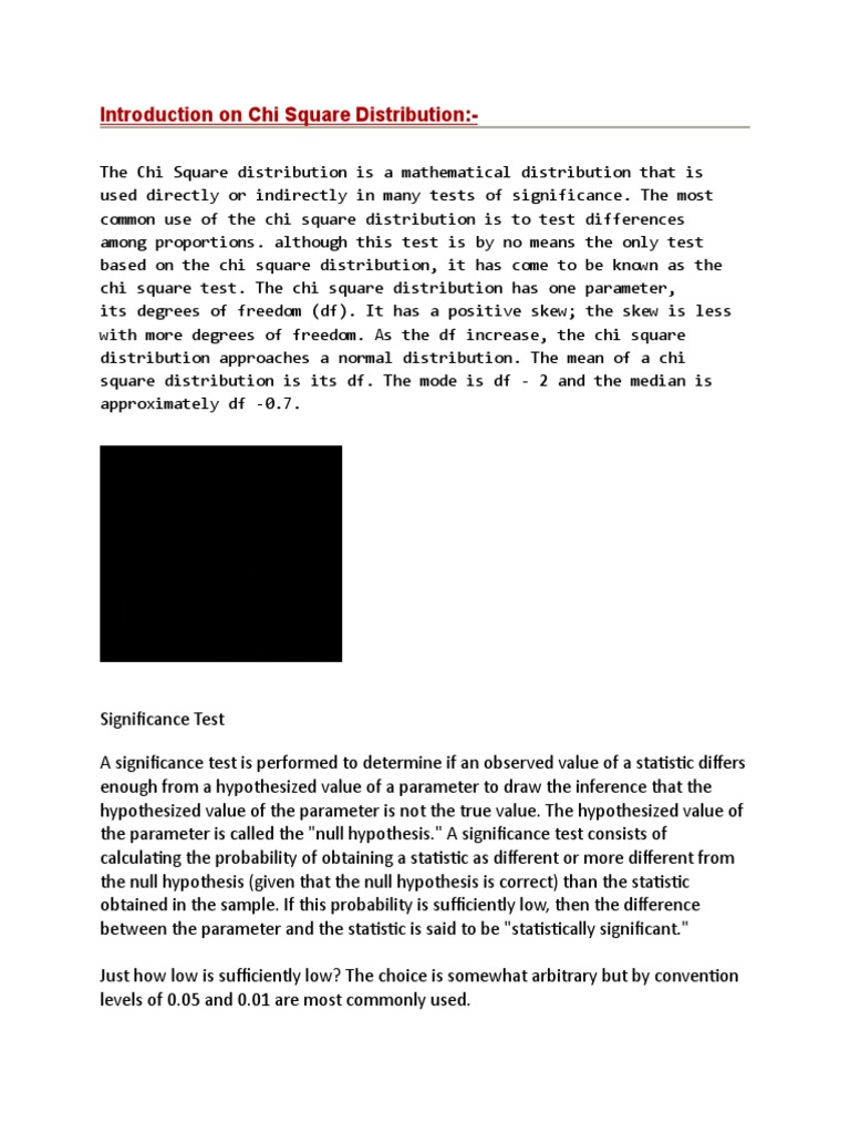 Introduction On Chi Square Distribution | PDF | Type I And Type Ii ...