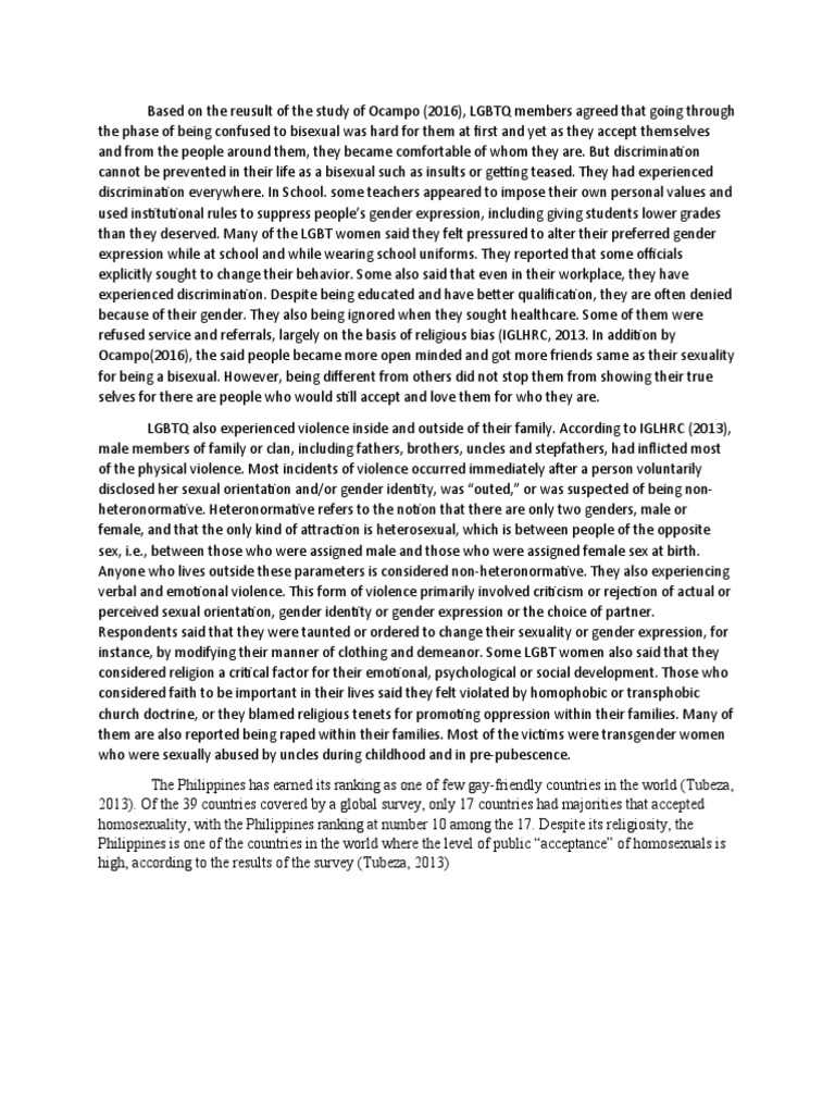 RRL Local | PDF | Homosexuality | Intimate Relationships