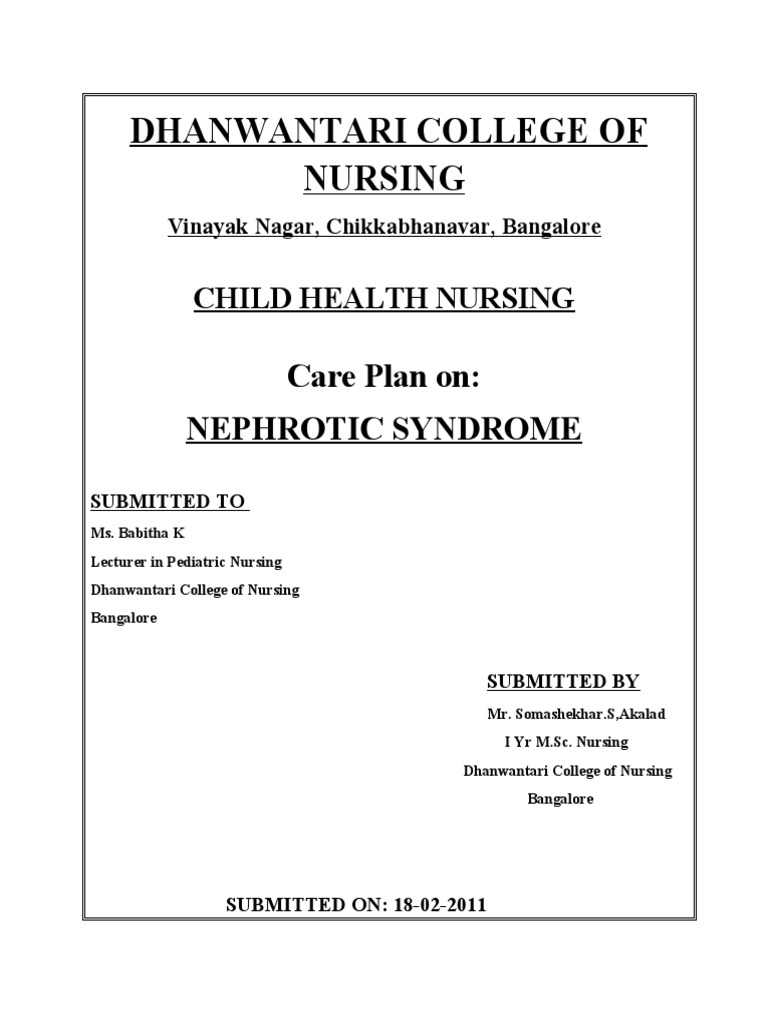 Nephrotic Syndrome | PDF | Nursing | Edema