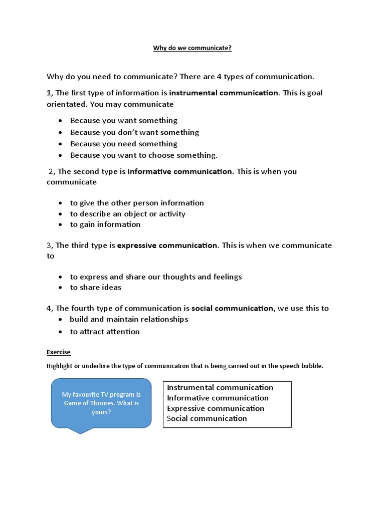 Why Do We Communicate | PDF