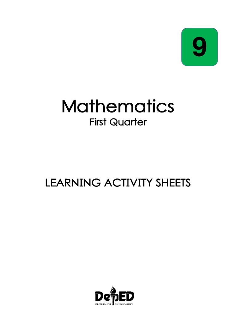 Grade 9 Mathematics LAS 1 PDF | PDF | Quadratic Equation | Factorization