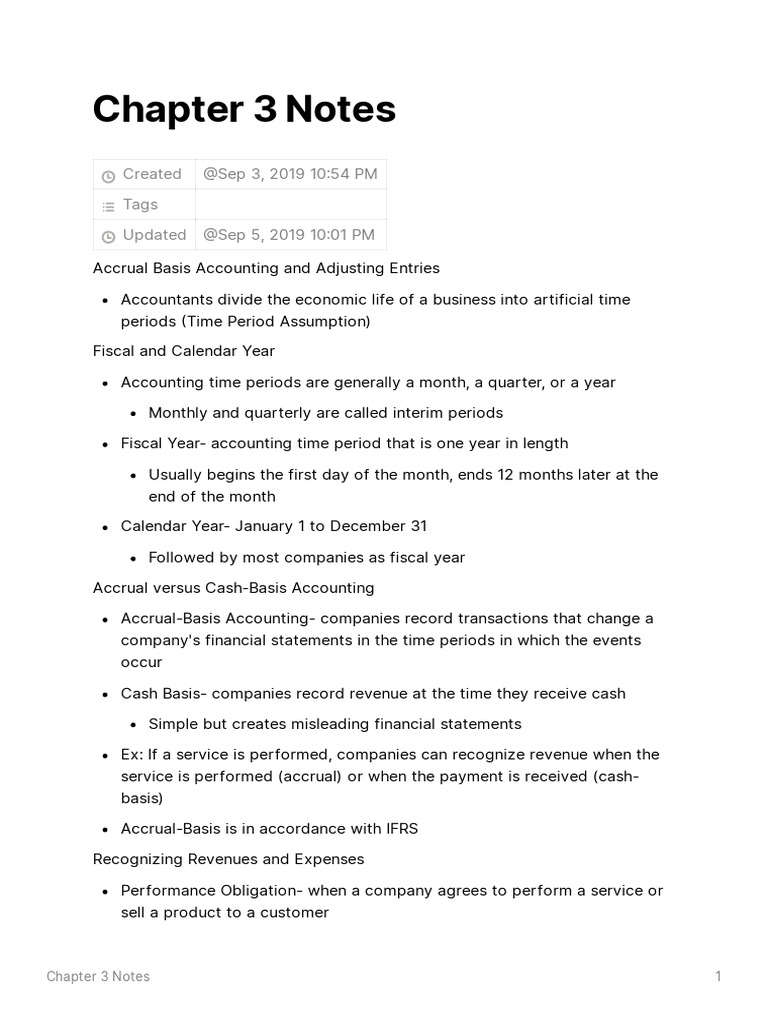 Chapter 3 Notes: Created Tags Updated | PDF | Deferral | Accrual