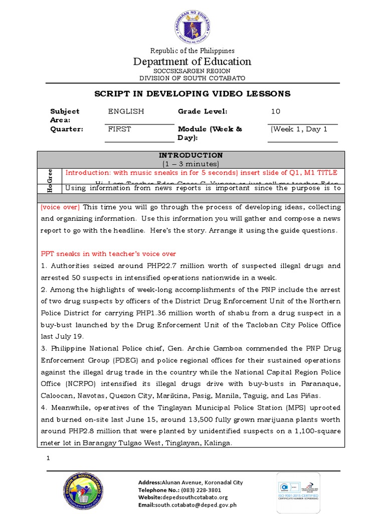 Developing Video Lessons on News Report Writing | PDF | News | Newspapers