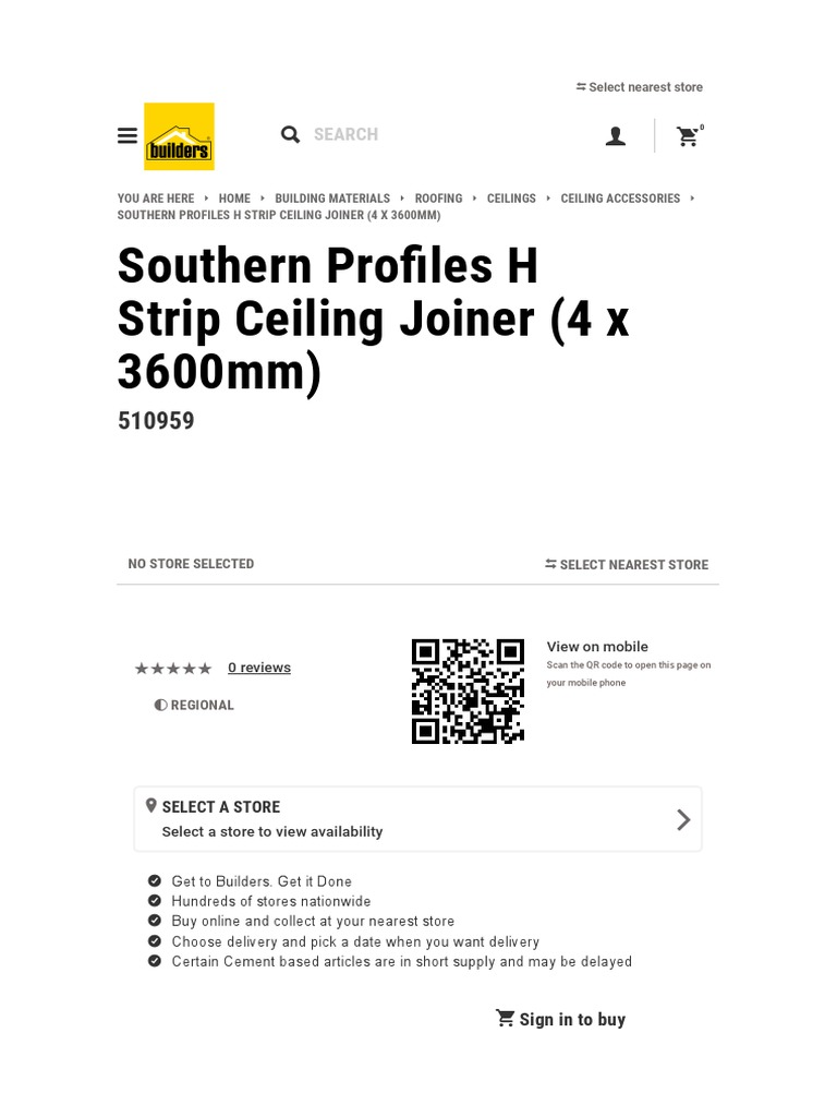 Southern Profiles H Strip Ceiling Joiner 4 X 3600 | PDF