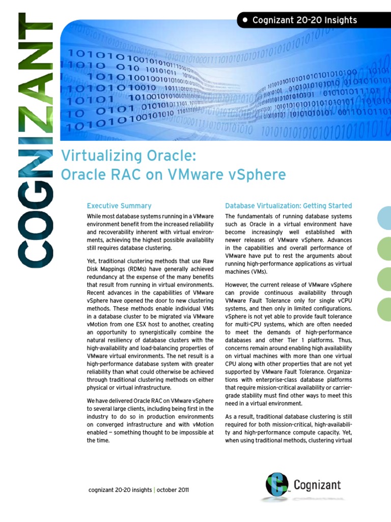 Virtualizing Oracle Oracle Rac On Vmware Vsphere Pdf Download Free Pdf Virtual Machine