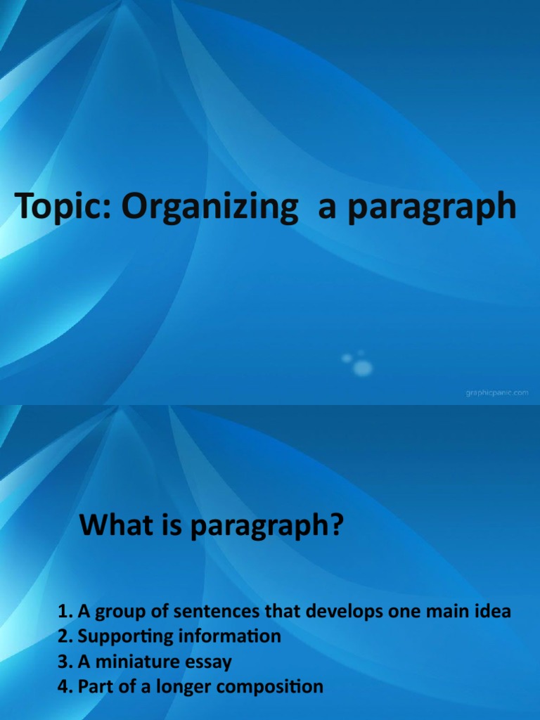 Organizing Effective Paragraphs: A Guide to Developing the Main Idea ...